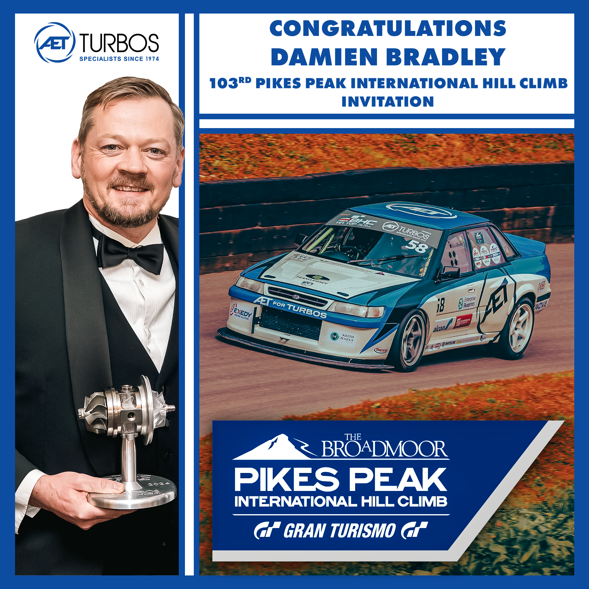 Damien Bradley Is Heading To Pikes Peak - www.aet-turbos.co.uk